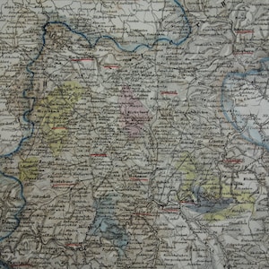 NASSAU Old Map of Nassua Duchy Germany 1849 Original Antique Print of ...