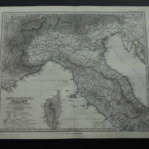 Antique Map of Turin - Etsy