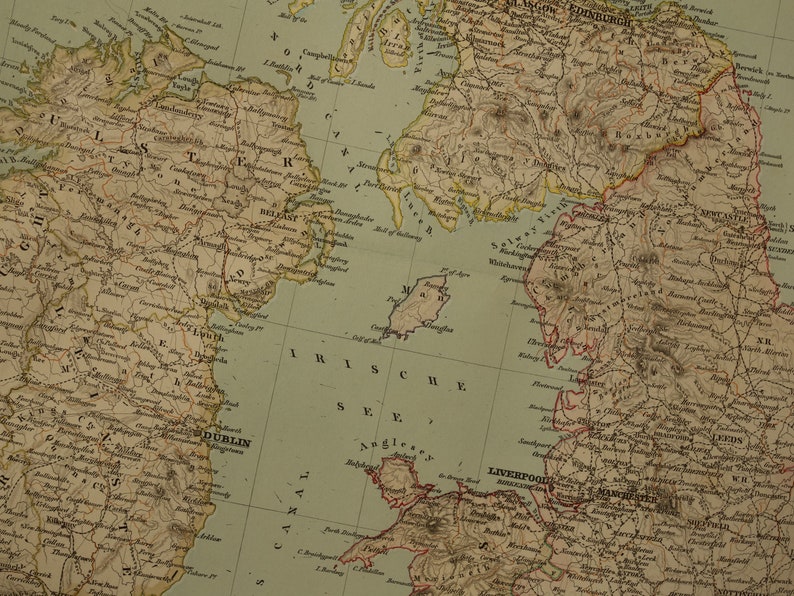 160 Years Old Map of the UK and Ireland Large Original - Etsy