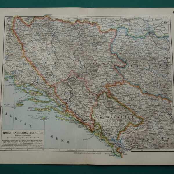 Antique Map of Croatia - Etsy