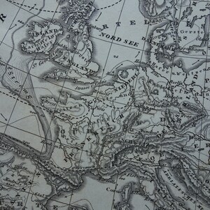 Old Map of EUROPE Original 1849 Antique Print of European Continent in ...