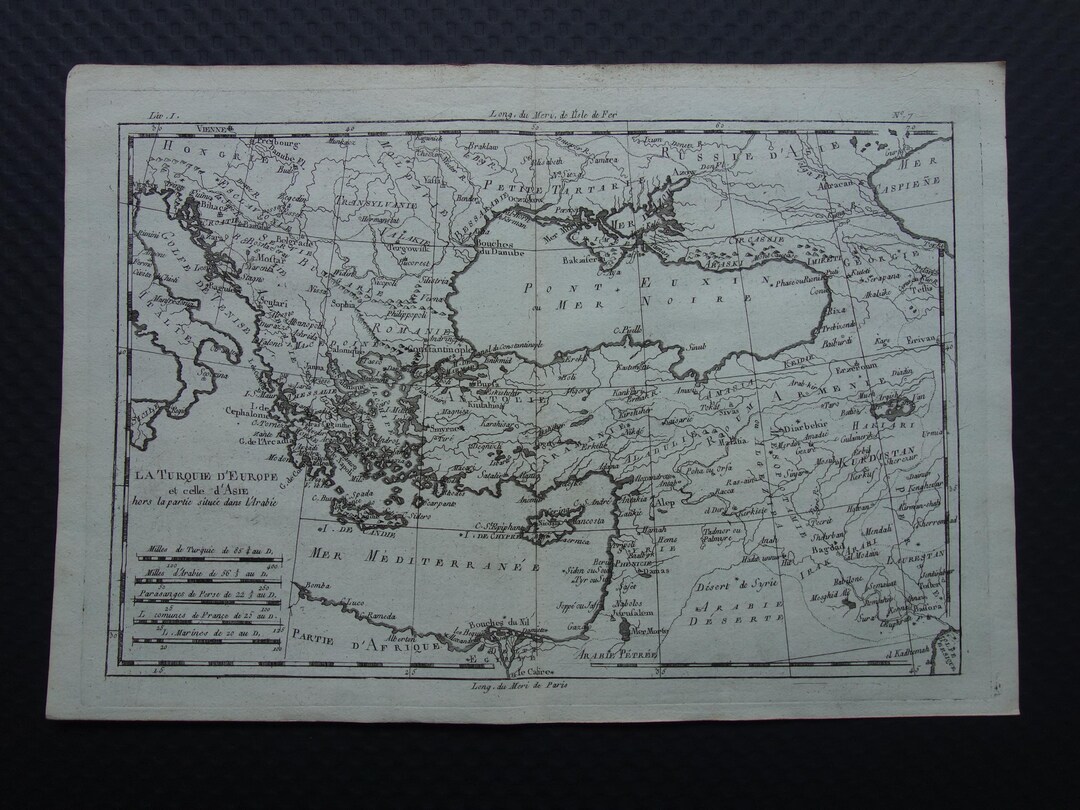 245+ Years Old Map of the Turkish Empire Original Antique Maps Turkey ...