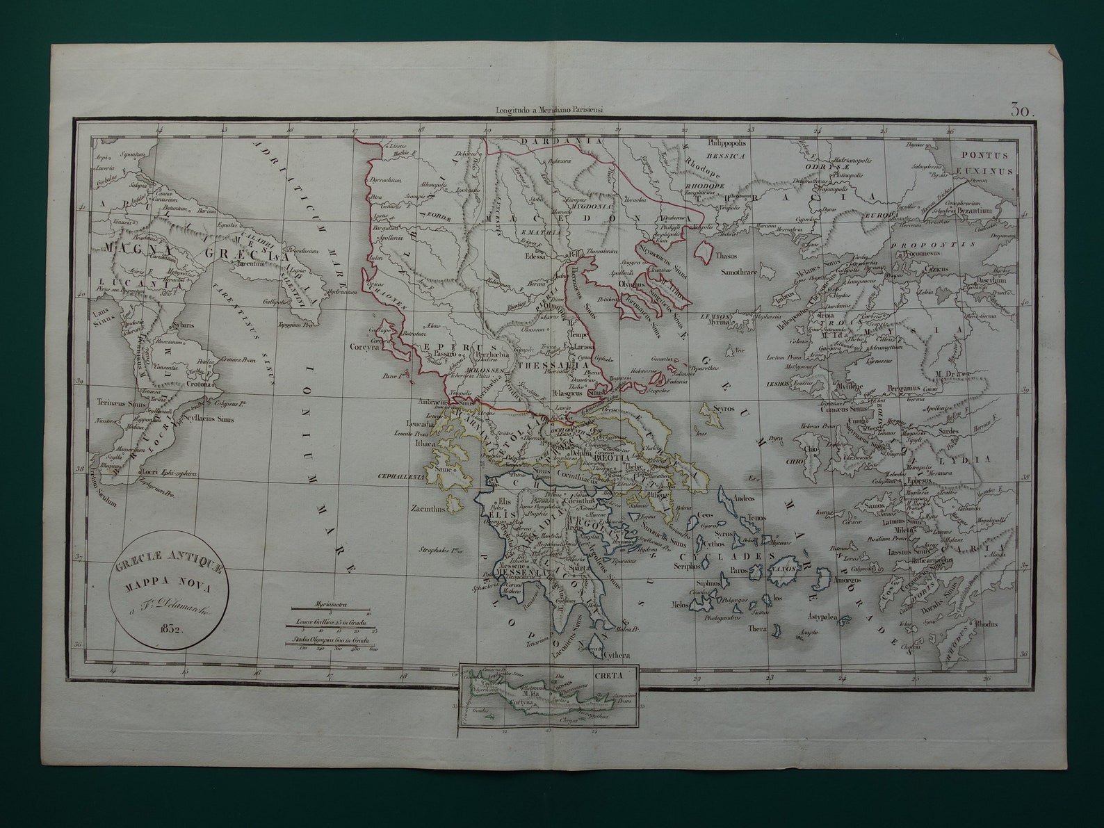 Old Map of Greece in Antiquity Original Antique 1832 History Print ...