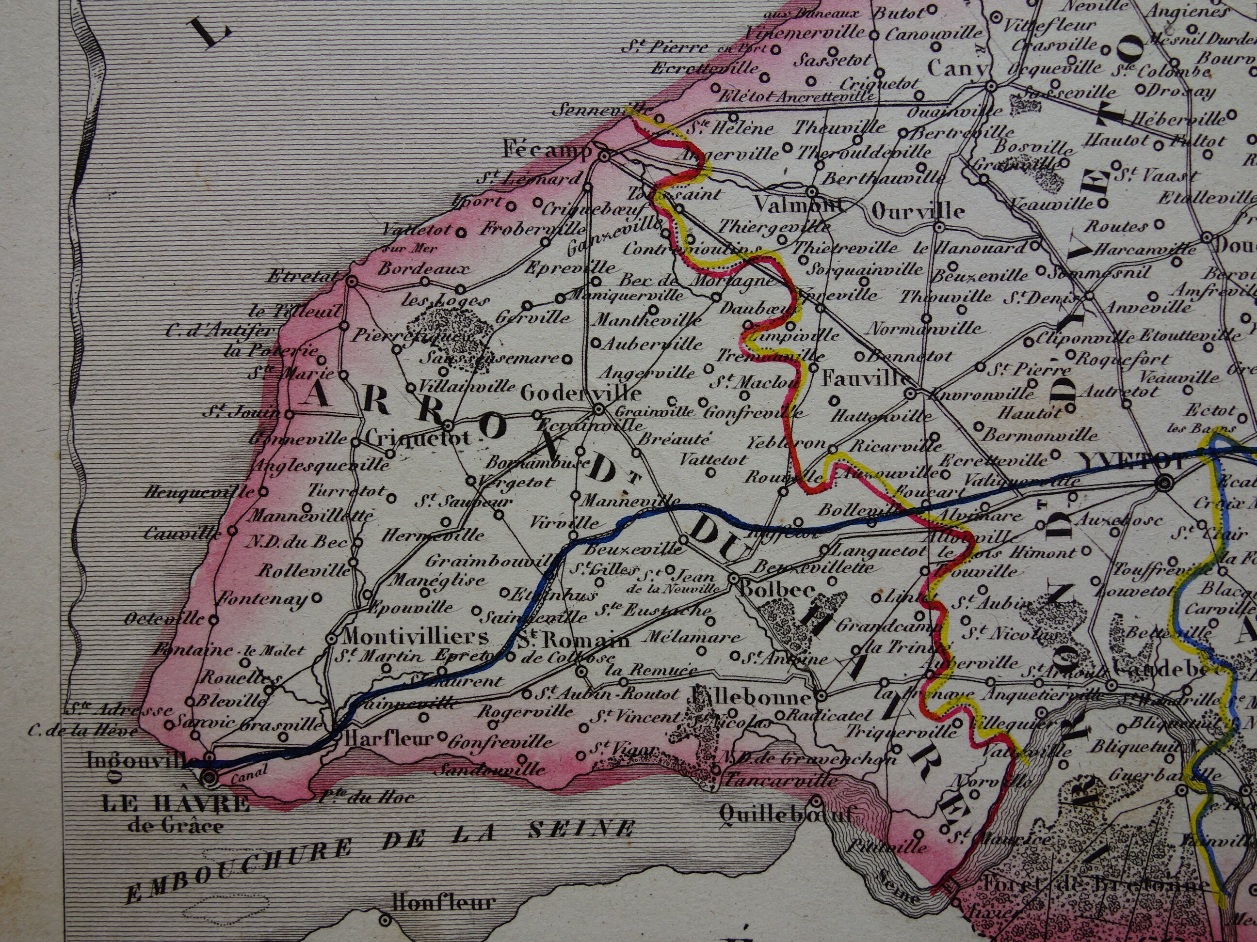 SEINE-MARITIME Antique Map of Seine-inferieure Department - Etsy