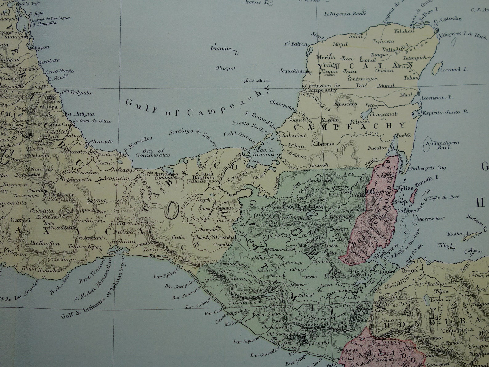 1877 MEXICO Old Map LARGE Original Antique Maps About - Etsy