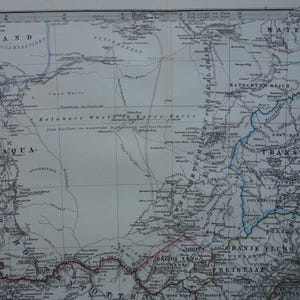 SOUTH AFRICA Map of Transvaal Republic 1878 Antique German Print About ...