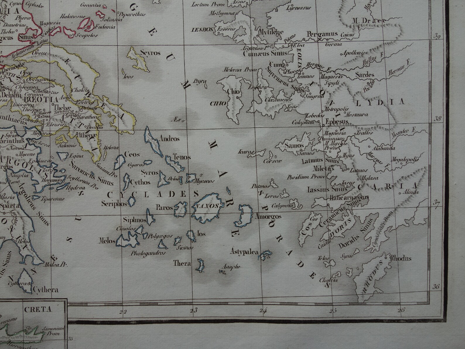 Old Map of Greece in Antiquity Original Antique 1832 History Print ...