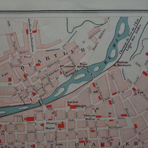 1877 LIMA Old Map of Lima Lovely Original Antique City Plan Lima Peru ...