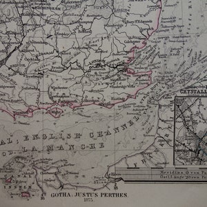 Antique Map of the United Kingdom and Ireland 1875 Beautiful Old Hand ...