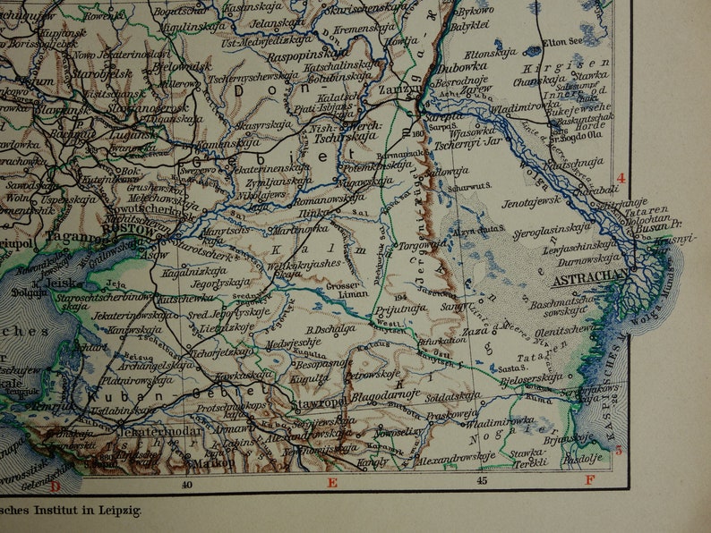 Antique Map of Russia 1913 Original 100 Years Old German Map - Etsy
