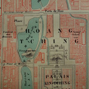 Antique BEIJING map large 1877 old city plan of Beijing | Etsy