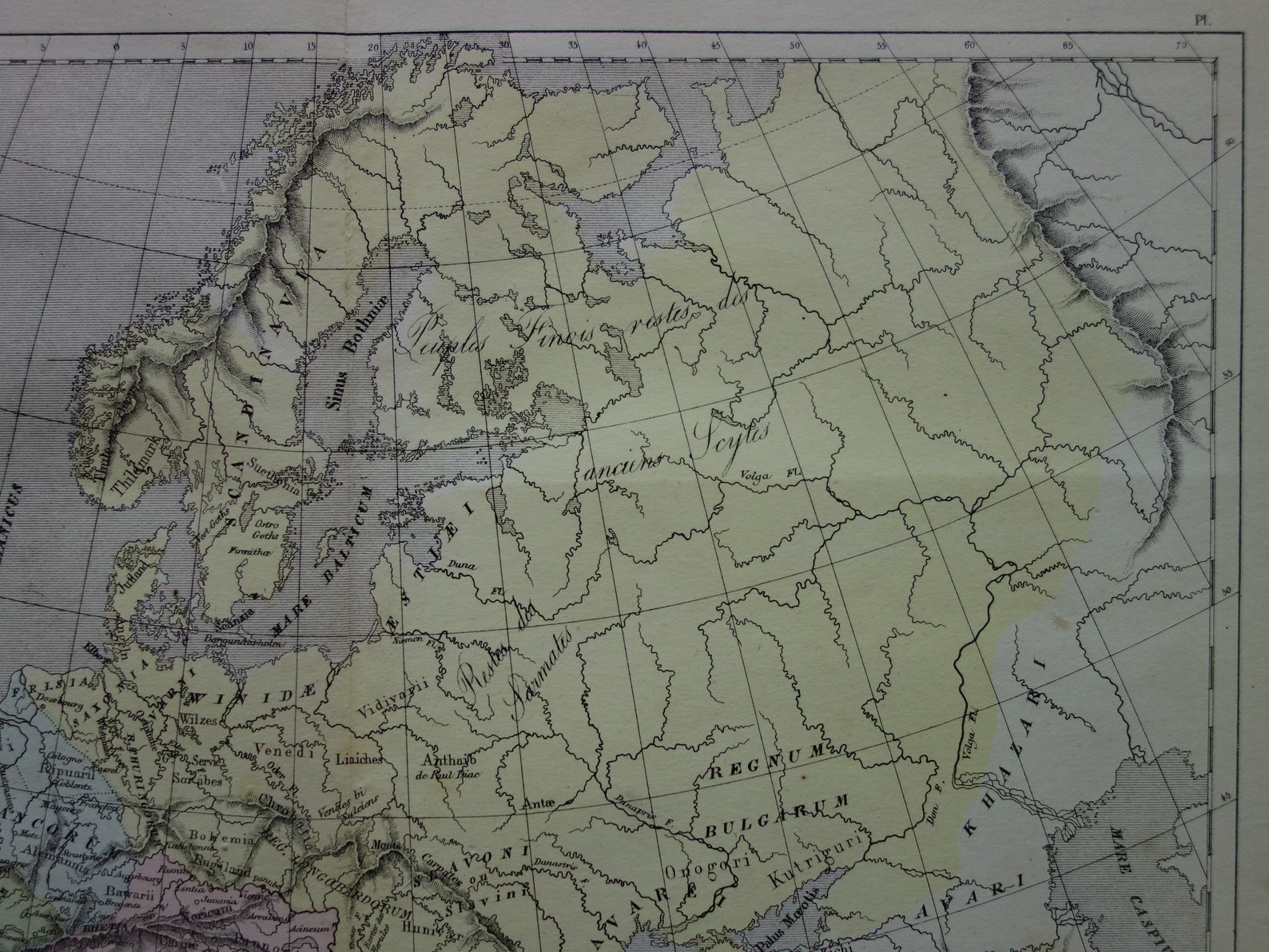 EUROPE Old Map of European Continent in 5th Century 1858 | Etsy