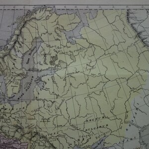 EUROPE Old Map of European Continent in 5th Century 1858 Original ...