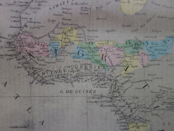 AFRICA Old Map of Africa in 1878 Original Antique Print About - Etsy