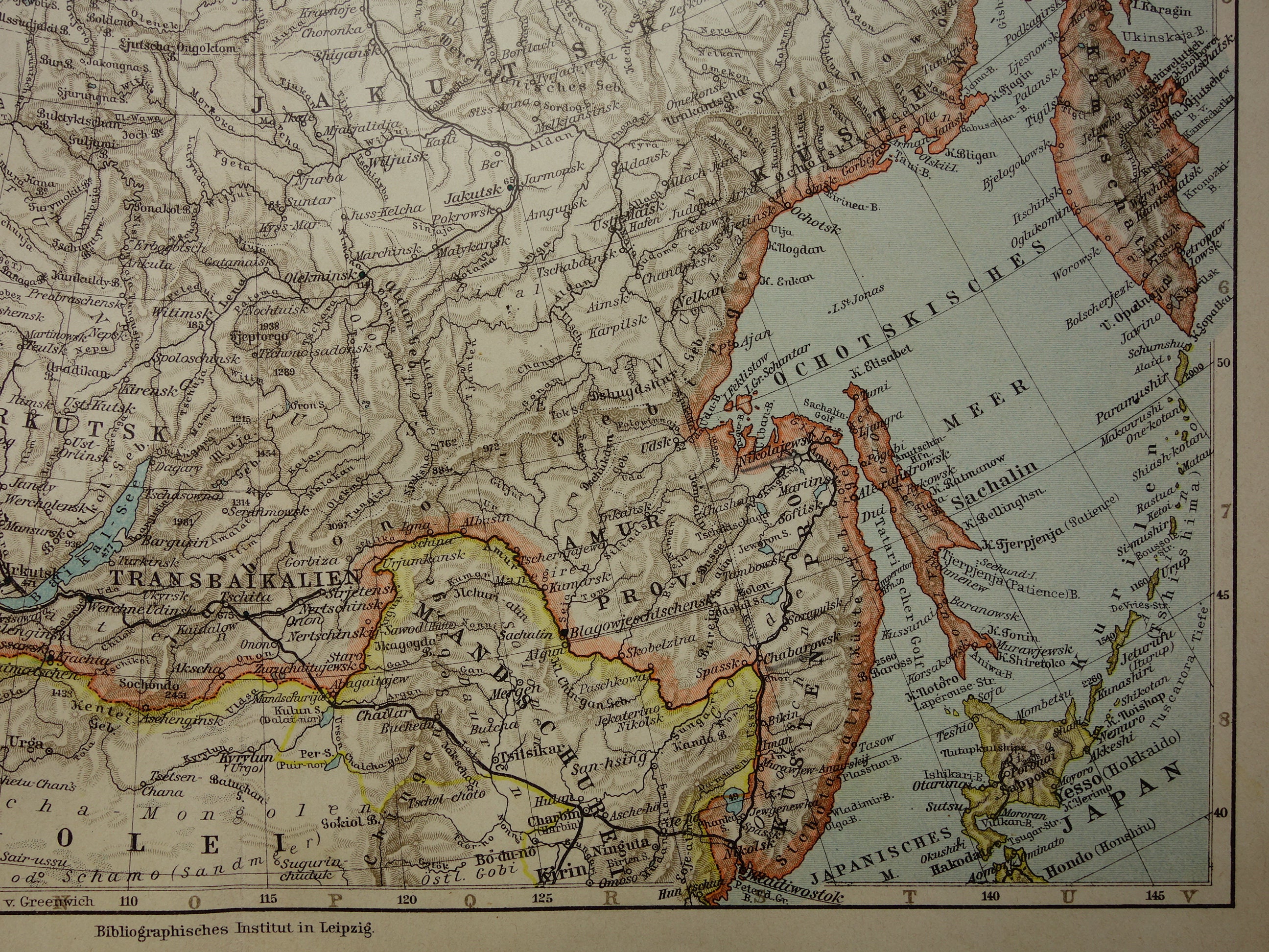 SIBERIA old map of Asian Russia 1905 original antique print | Etsy
