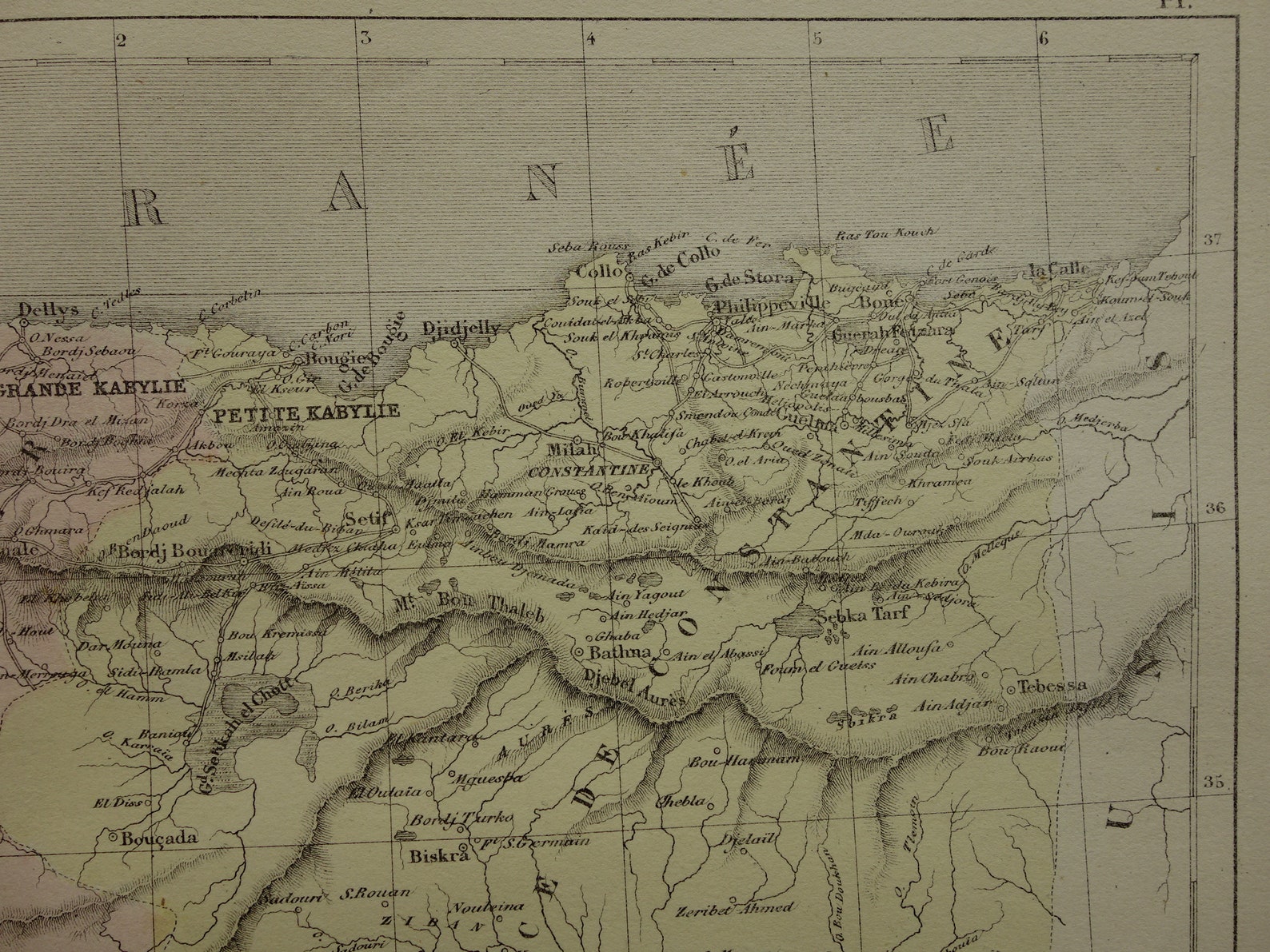 ALGERIA Old Map 1858 Antique French Print About Algeria - Etsy