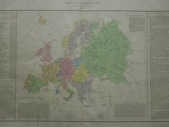 Large Old Map of Europe in 1803 Original Antique History Print - Etsy