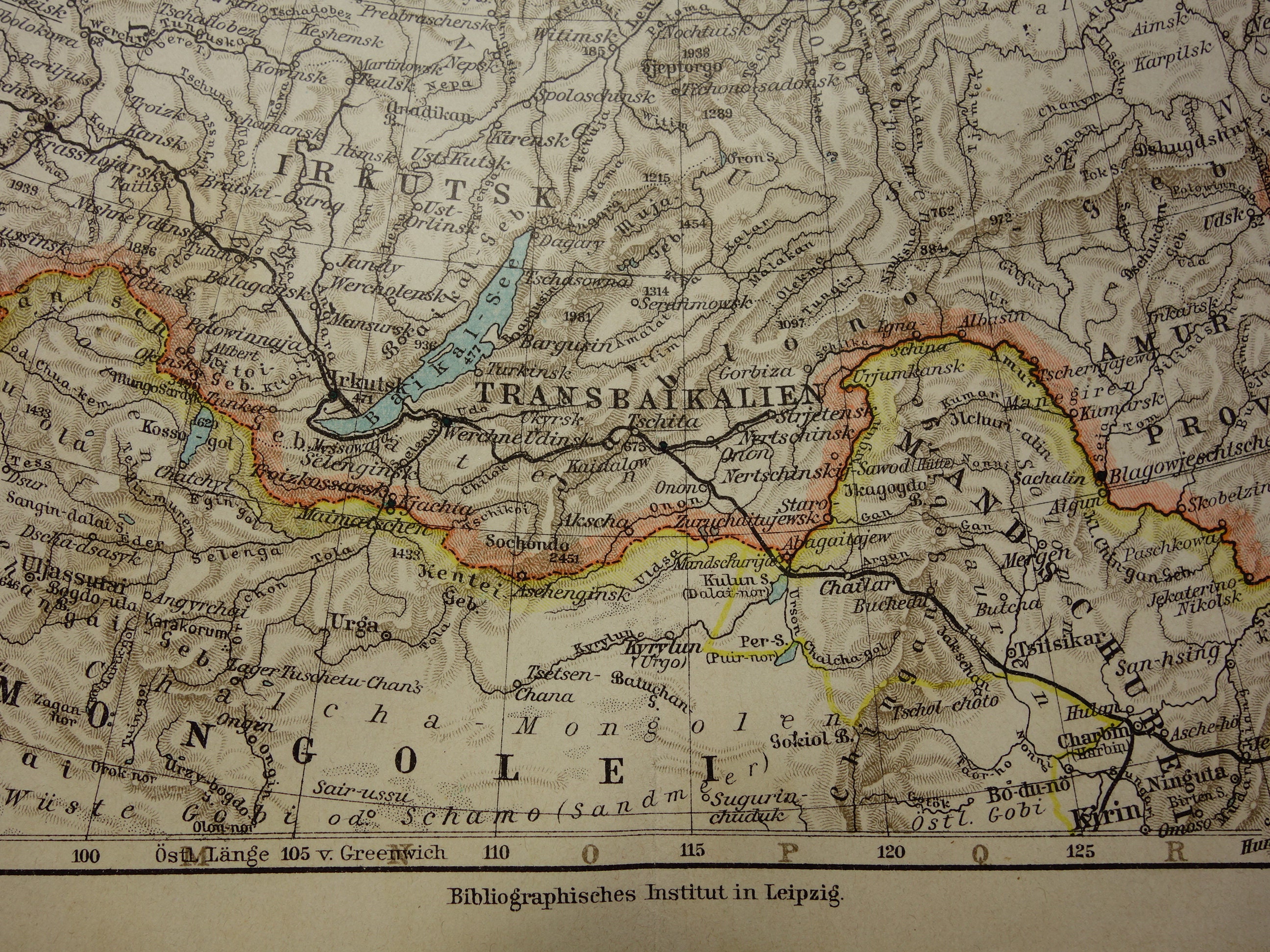 SIBERIA old map of Asian Russia 1905 original antique print | Etsy