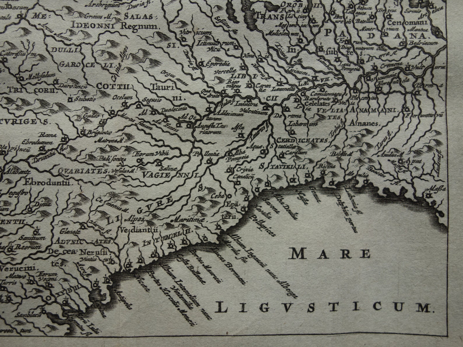 360+ Years Old Map of Northwest Italy in Classical Antiquity Antique ...