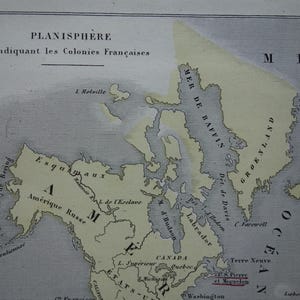 1870 Old World Map of French Colonies - Original Hand-colored Antique ...