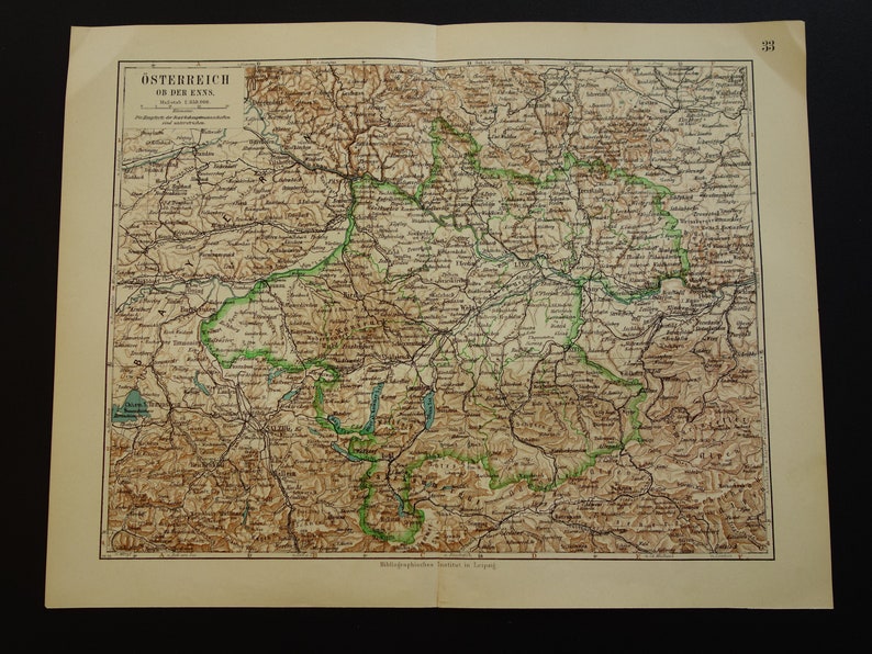 AUSTRIA Old Map of Austria 1905 Original Antique Print Poster - Etsy