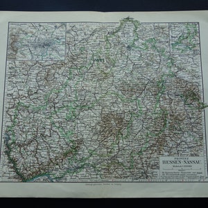 Old Map of Hesse-nassau Germany 1913 Original Vintage Print - Etsy