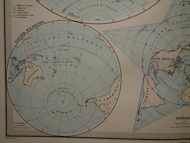 WORLDMAP Old Map of the World 1886 Original Antique Poster - Etsy