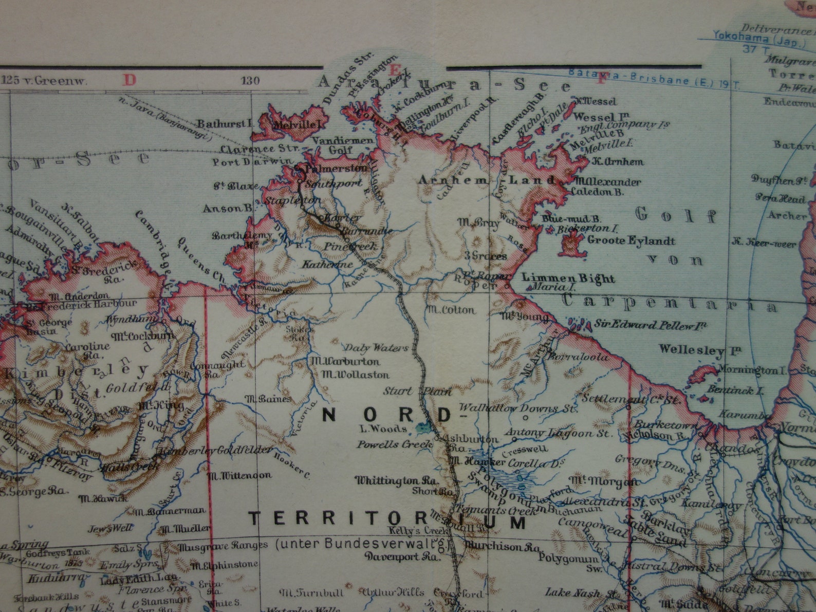 AUSTRALIA Old Map 1913 Very Detailed Antique Map of Australia ...