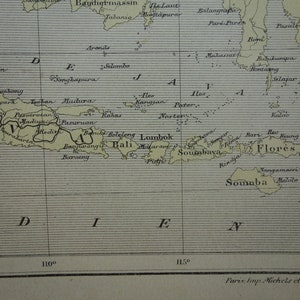 INDONESIA Old Map of Sunda Archipelago 1896 Antique - Etsy