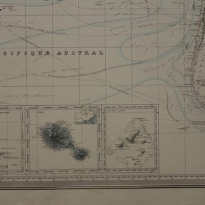 Antique OCEANIA Map LARGE 145+ Years Old Print of Polynesia Australia ...