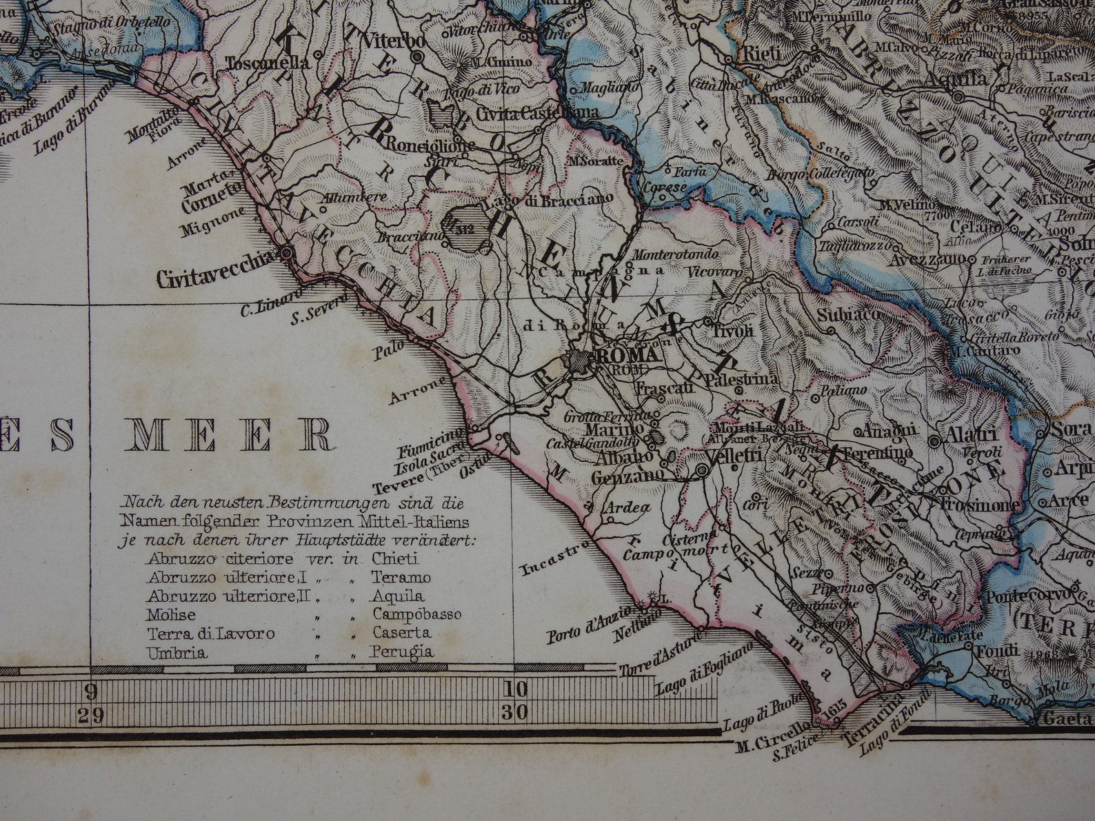 ITALY Old Map of Italy Large Original 1868 Antique Map Northern Italy ...
