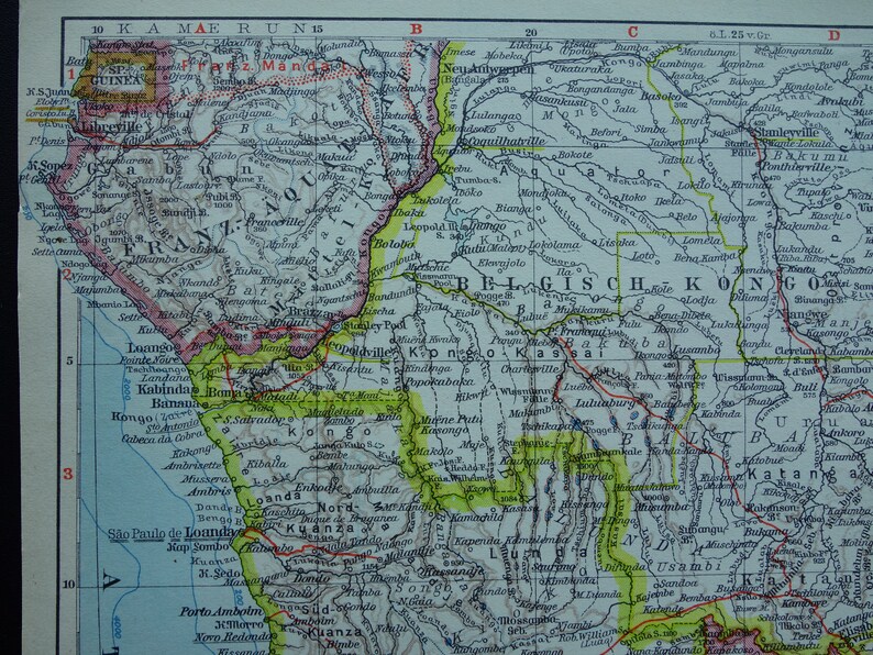 AFRICA Old Map of Southern Africa 1931 Vintage Print About - Etsy