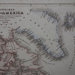 CANADA Old Map of British North America 1849 Original Antique Print ...