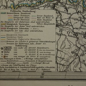 BALTIC SEA Large Old Map of Baltic States 1885 Original - Etsy