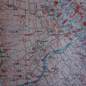 VIENNA Old Map of Vienna City Plan - 1913 Original Antique Detailed ...