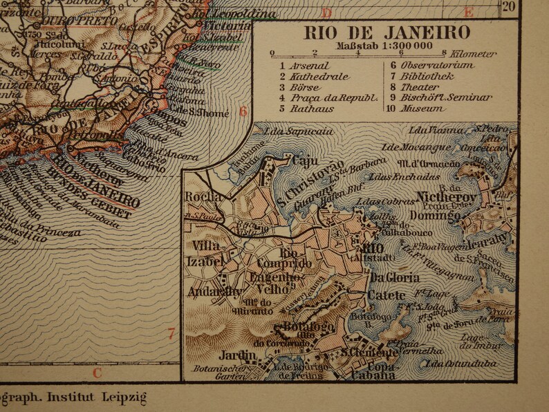 100 Years Old Map of Eastern Brazil Small Vintage Maps of - Etsy