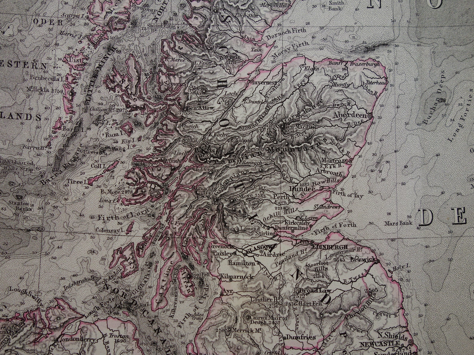 Antique Map of the United Kingdom and Ireland 1875 Beautiful - Etsy