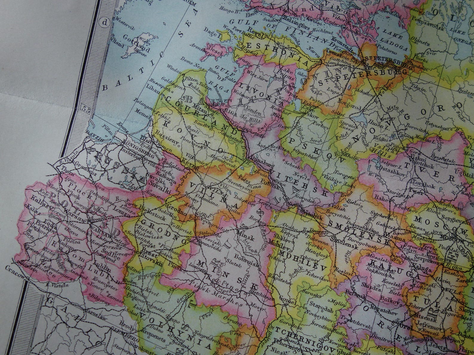 RUSSIA Old Map of Russia in 1890 Original Large English - Etsy