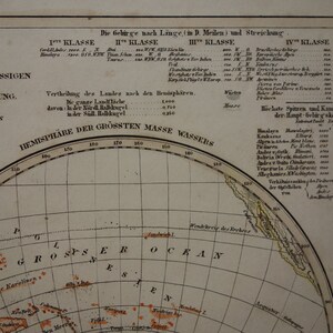 Antique Map of the World 1849 Original 175 Years Old Print Double ...