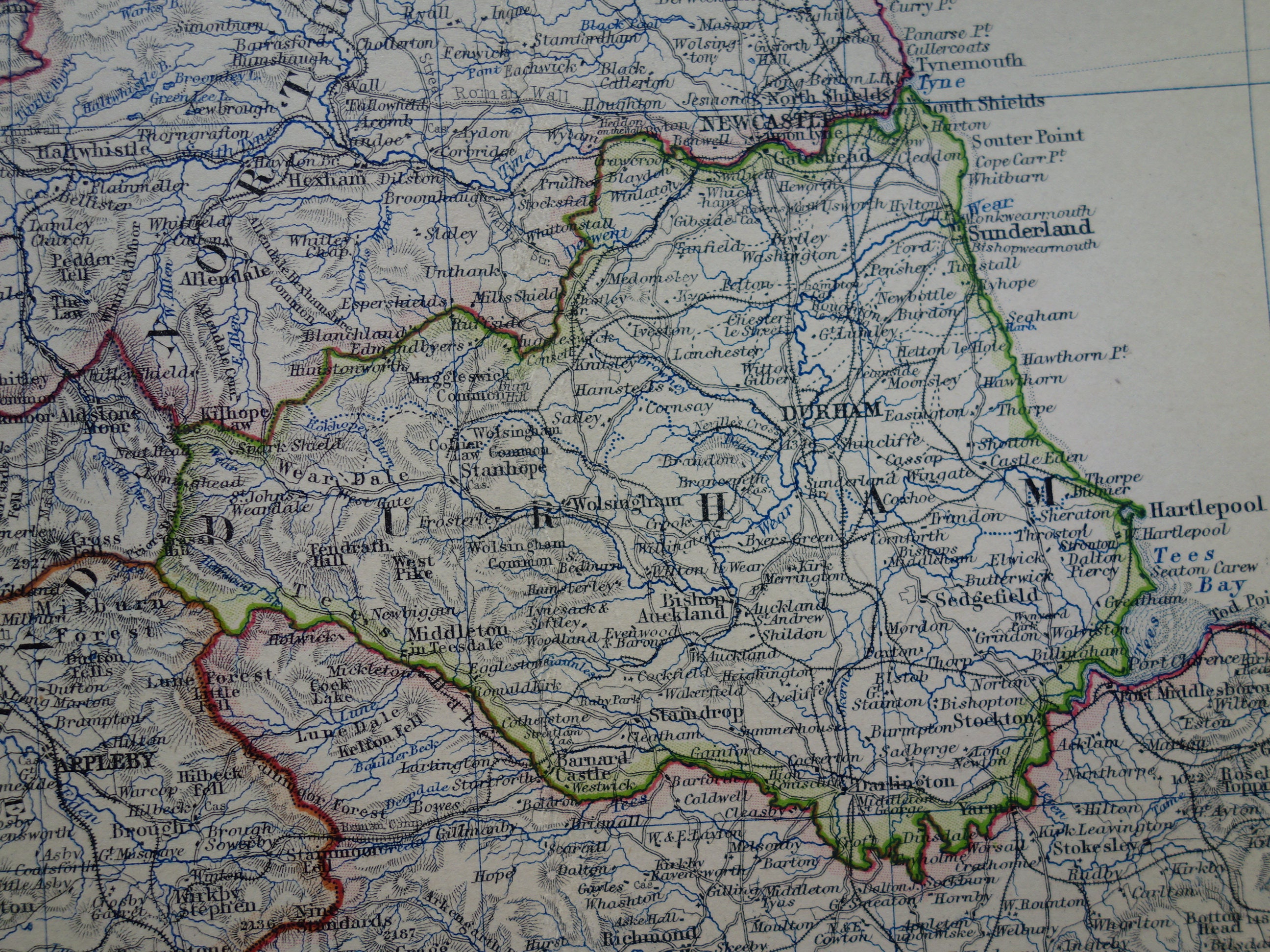ENGLAND Large Old Map of Northern England 1878 Original - Etsy UK