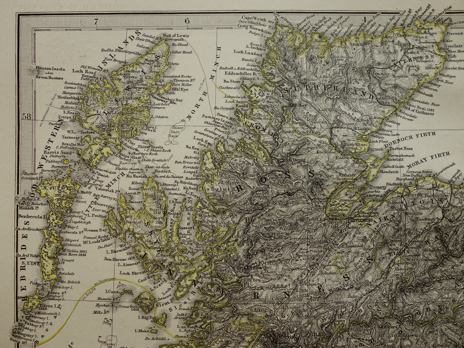 SCOTLAND Old Map of Scotland LARGE 1886 Original Antique | Etsy
