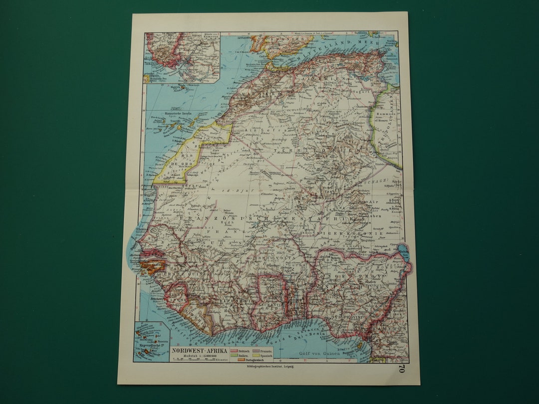 Antique Map of West Africa From 1931 Original Vintage Print Western ...