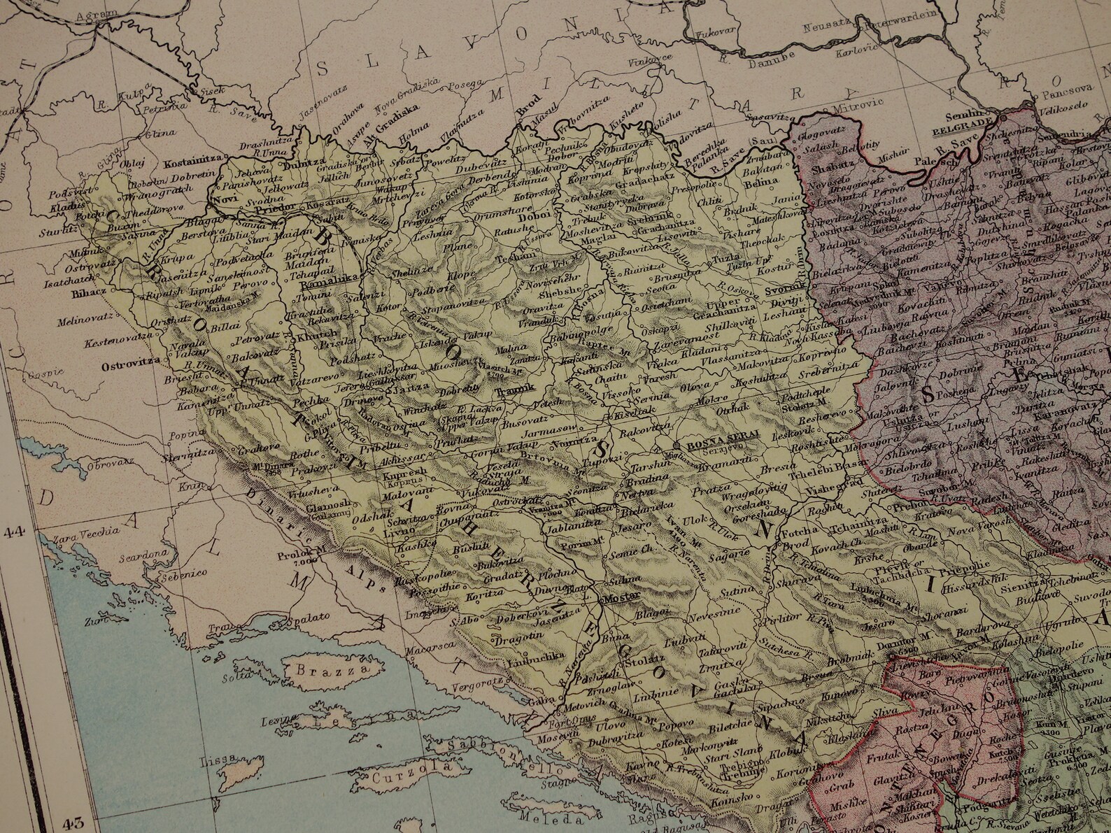 BALKANS Old Map of European Turkey in 1878 LARGE Original | Etsy