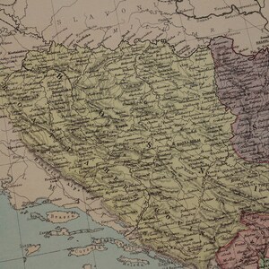 BALKANS Old Map of European Turkey in 1878 LARGE Original Antique ...