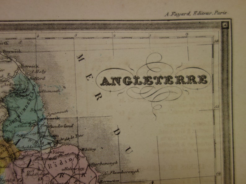 ENGLAND Antique Map of England and Wales 1878 Original Old - Etsy