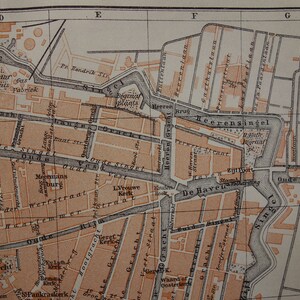 LEIDEN Old Map of Leiden 1910 Original Antique Map About Leiden Zuid ...