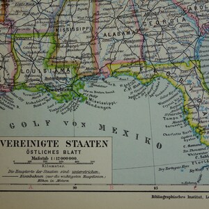 USA Old Map of the US 1928 Original Vintage Maps Two 2 | Etsy