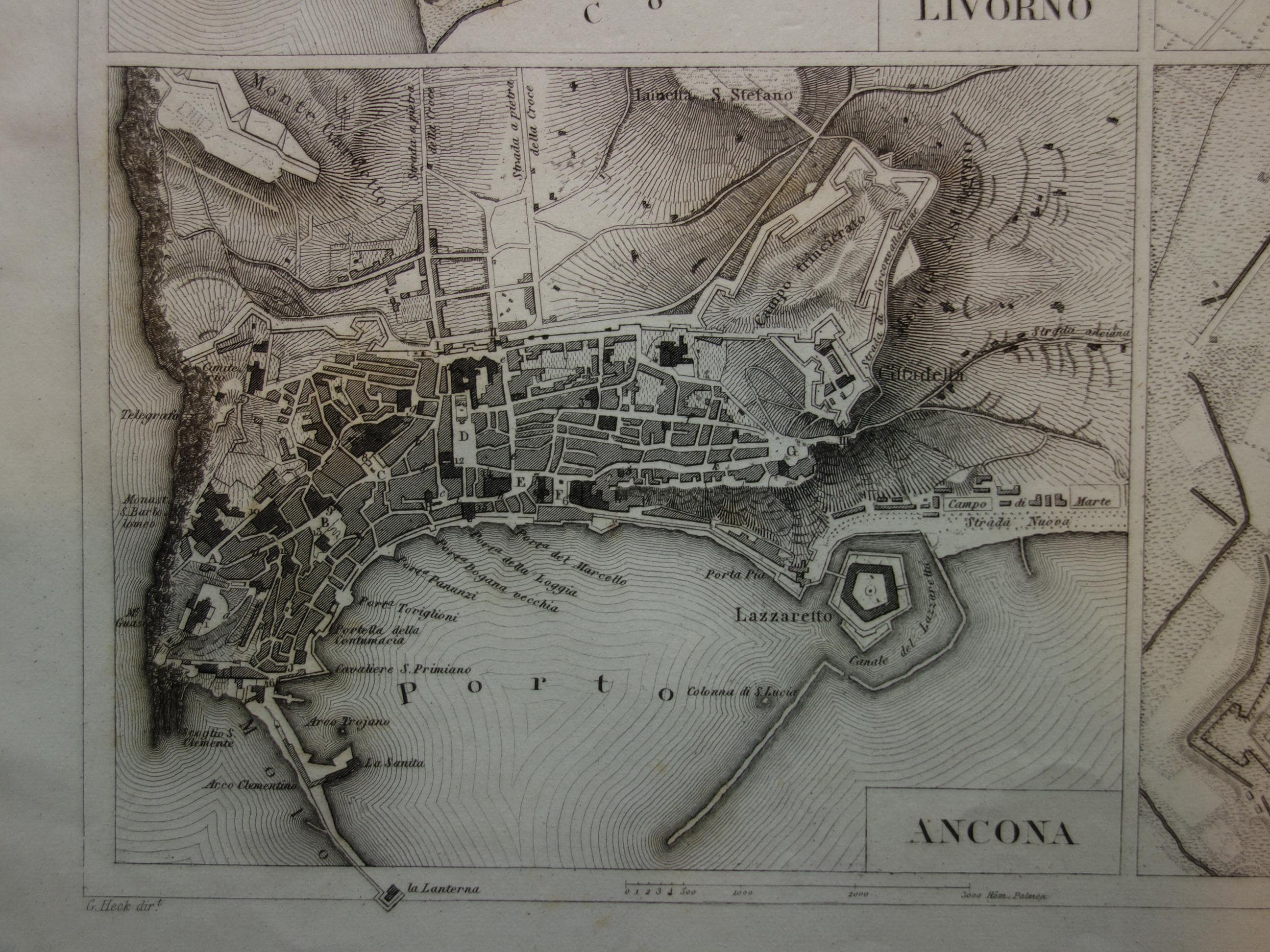 FLORENCE Old Map of Ancona Modena Livorno and Florence Original 175 ...