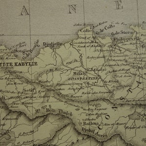 ALGERIA Old Map 1858 Antique French Print About Algeria Algiers Africa ...