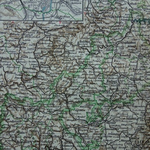 Old Map of Hesse-nassau Germany 1913 Original Vintage Print - Etsy